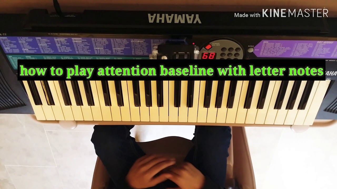 Attention baseline on piano with letter notes - YouTube