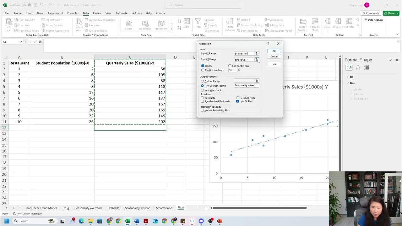 How to Use Excel to Perform Causal Forecasting model for time sereis data - YouTube