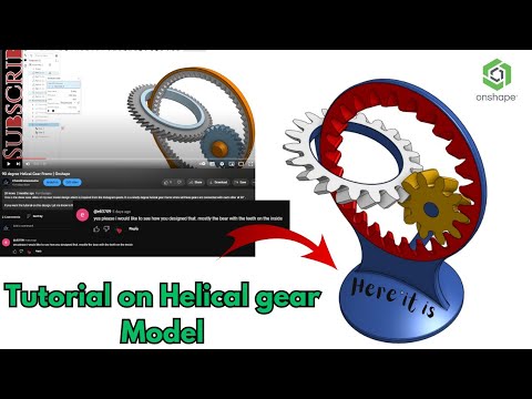Helical Gear Model in Onshape | Onshape Tutorial on Model Design with ...