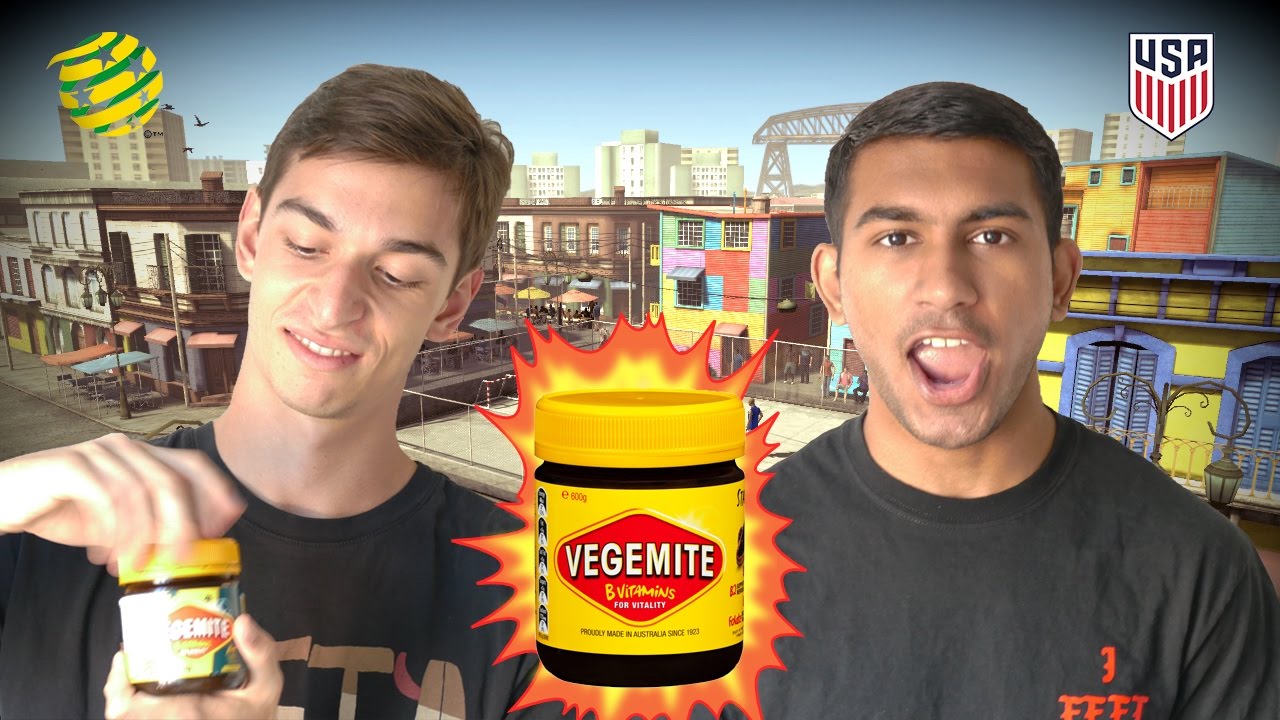 AUSTRALIA VS USA FIFA VEGEMITE CHALLENGE *VOMIT ALERT* - YouTube