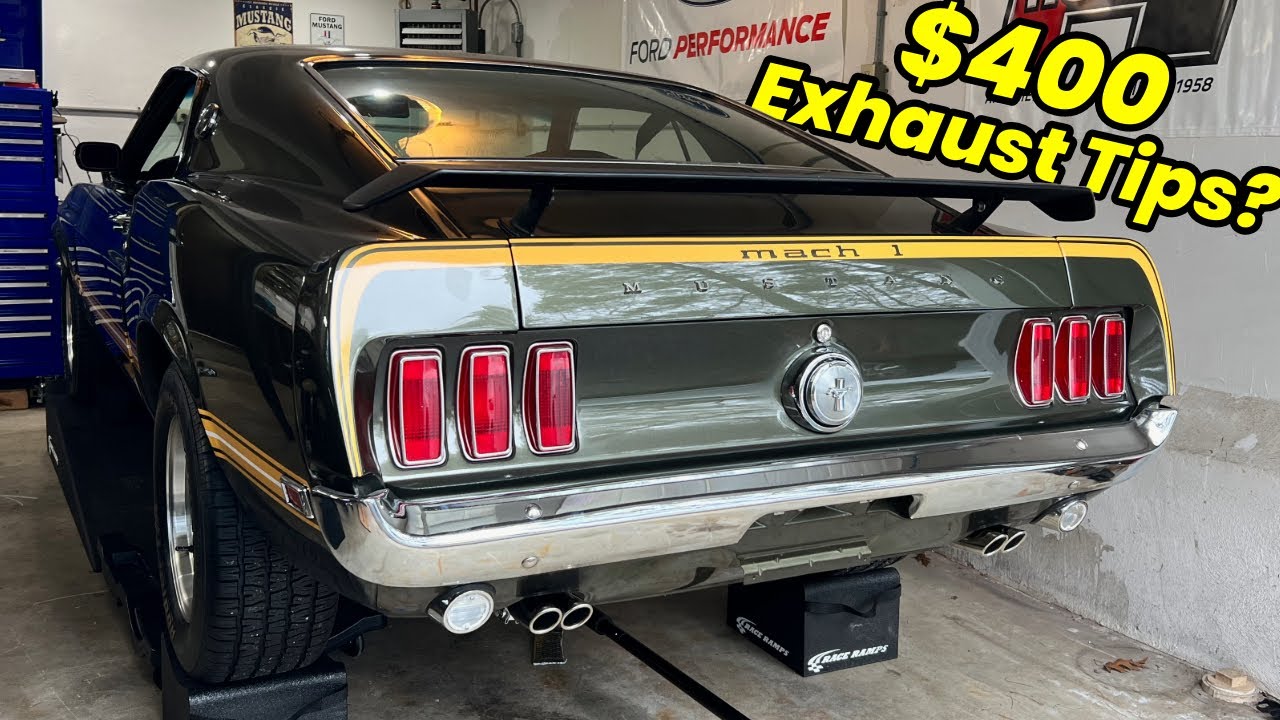 1969 Mustang Mach 1 Gets 2.5" Exhaust Tips! - Comparisons, Measurements ...
