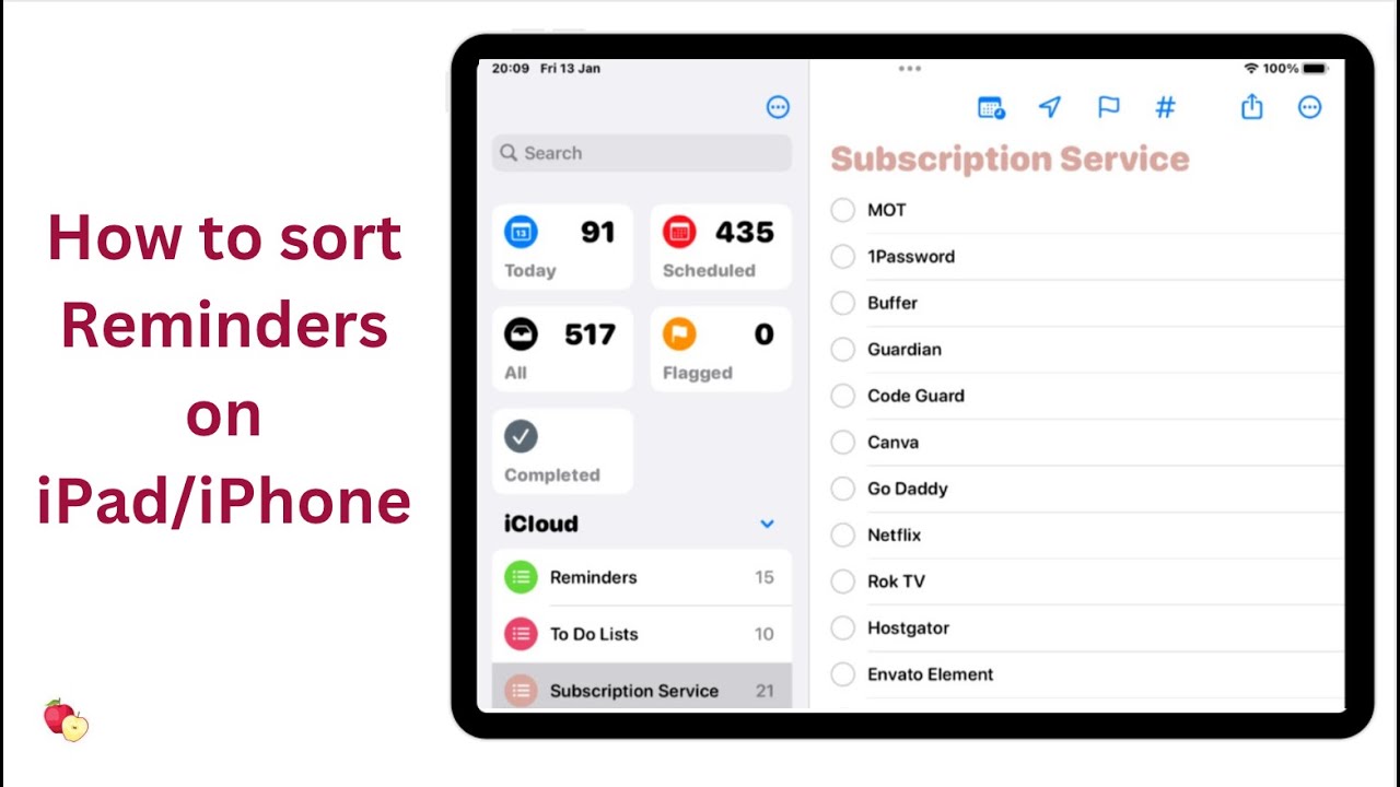 How to sort Reminders on your iPad/iPhone - YouTube