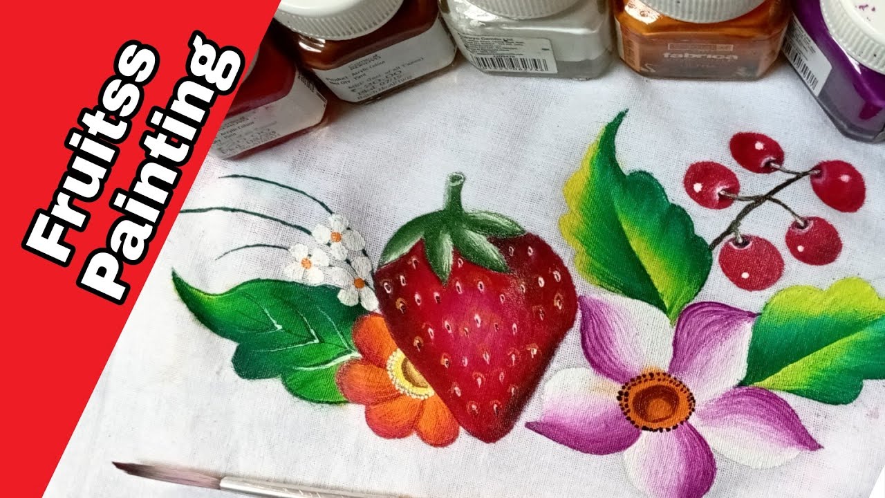 Acrylic painting fruits🍓🍇 and flowers | 🌸🌼 still life painting | How to ...