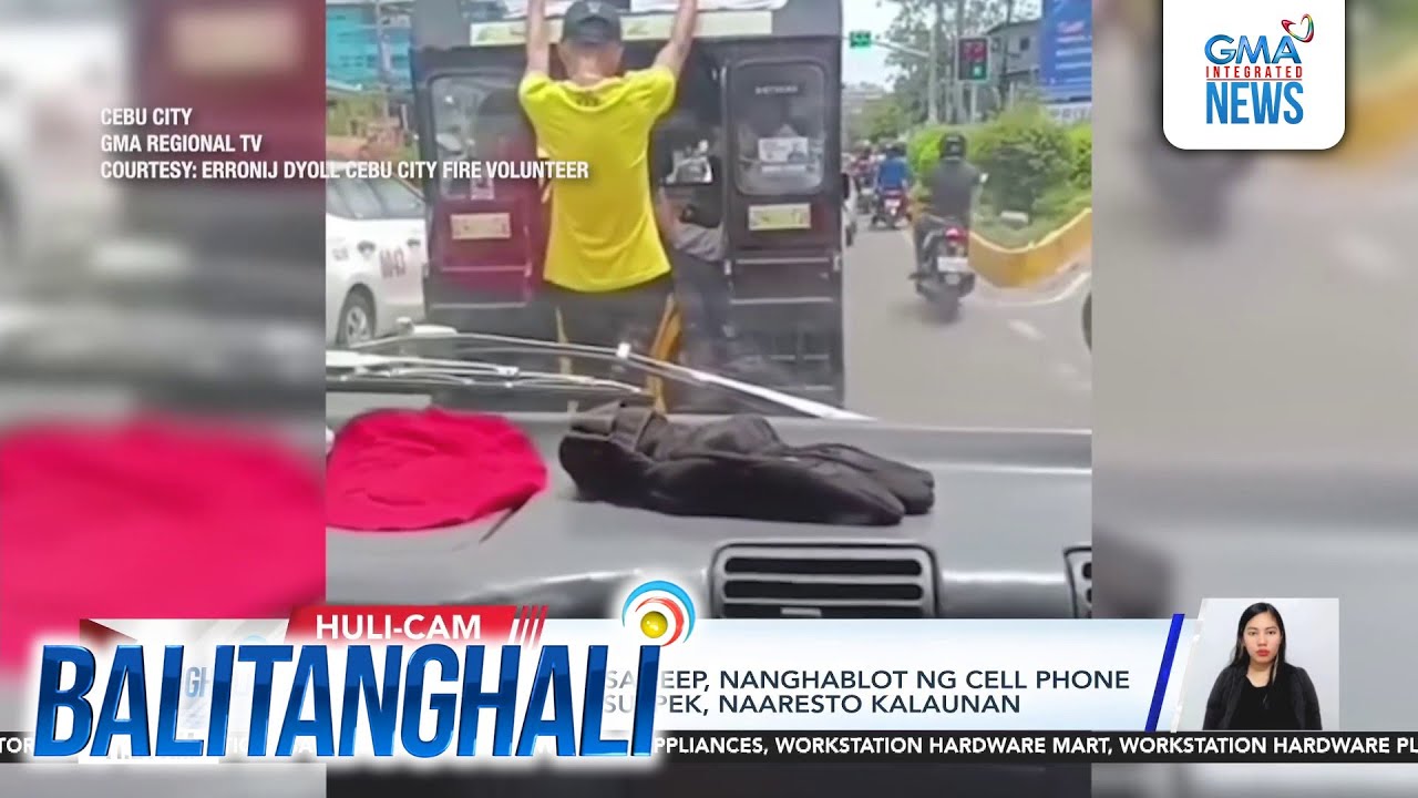 Lalaking nakasabit sa jeep, nanghablot ng cell phone ng isang pasahero ...