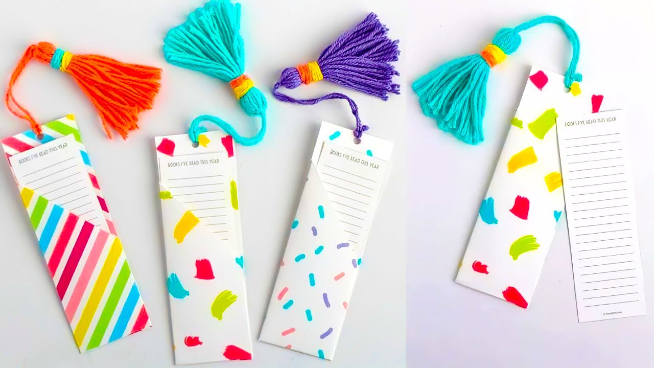 How to make a beautiful paper bookmark ideas | Easy bookmark making ...