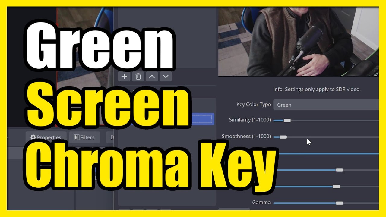 How to Add a Green or Blue Screen to OBS on PC using Chroma Key (Color ...