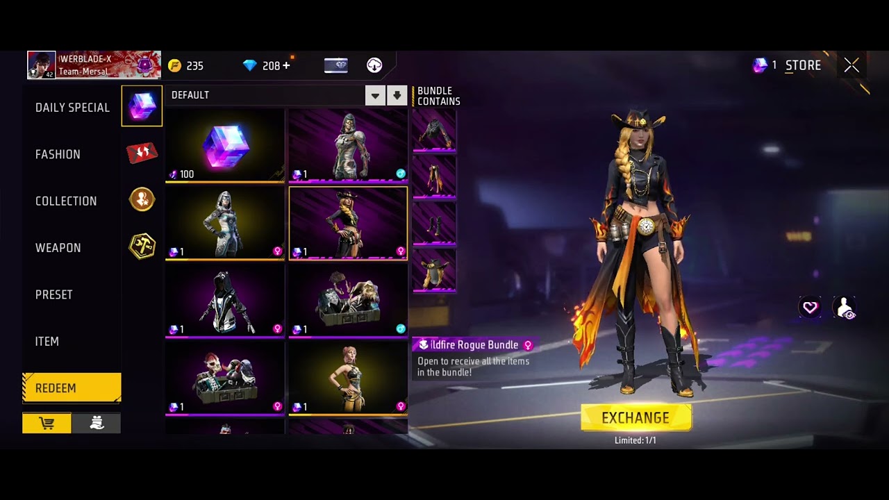 Free Fire - Wildfire Rough Bundle - YouTube