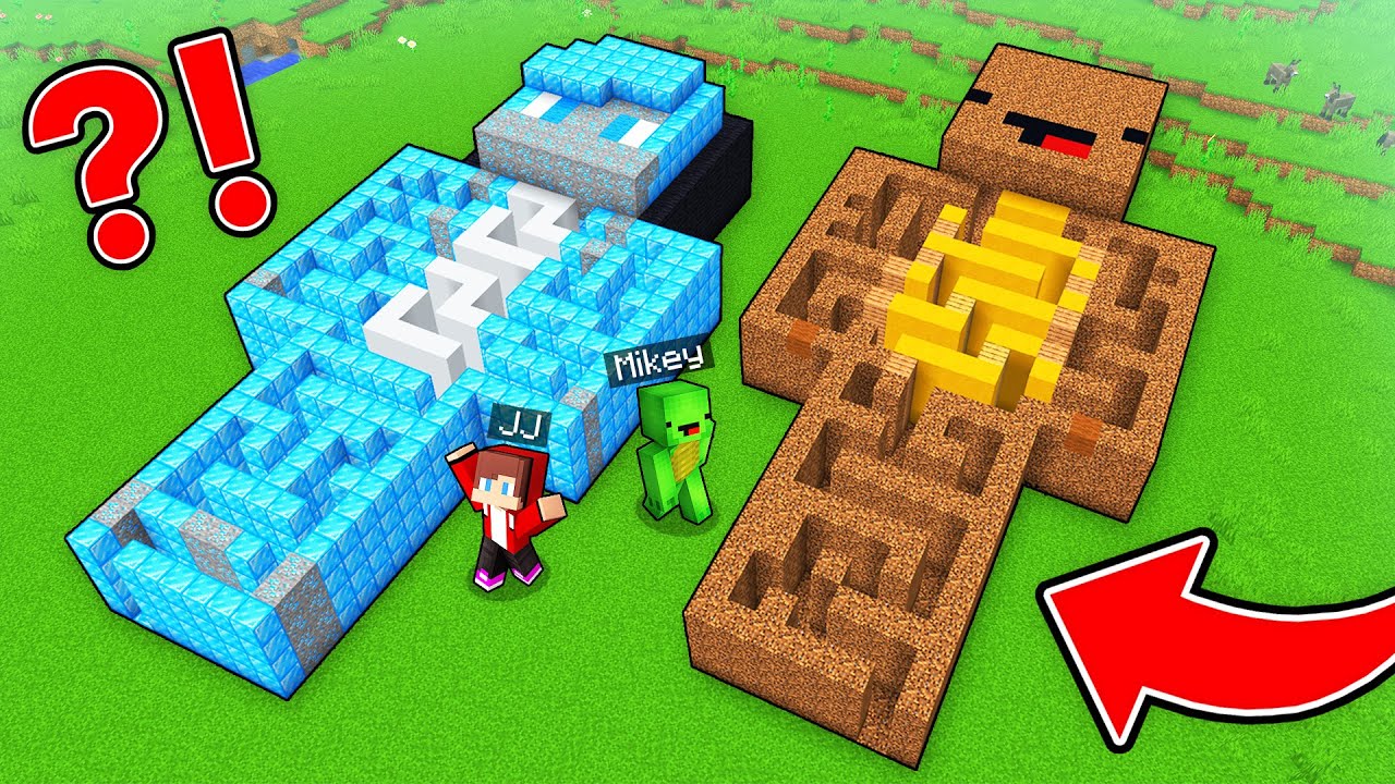 JJ and Mikey: POOR vs RICH Statue Maze Challenge Battle in Minecraft - Maizen - YouTube