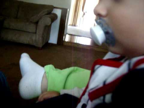 my nephew getting his feet tickled lol