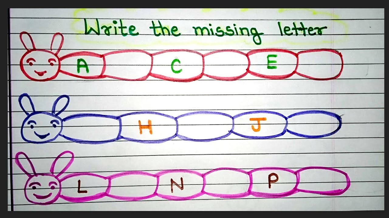 Write the Missing Letters | English worksheets for IKG and UKG | Kids ...