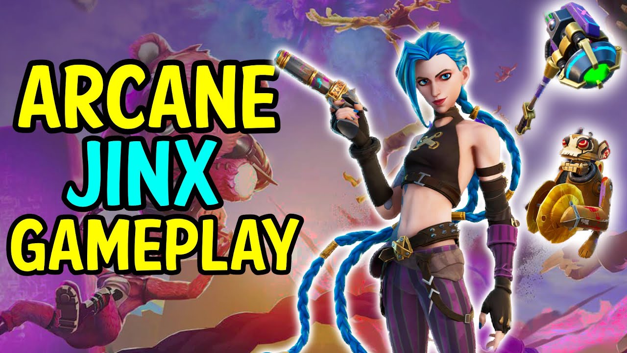 Arcane Jinx Skin Fortnite Gameplay & Review! - League Of Legends Collab ...