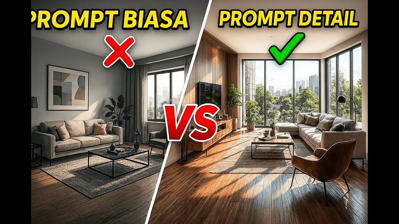 Bedanya Prompt Biasa vs Prompt Detail di AI 😱 - YouTube