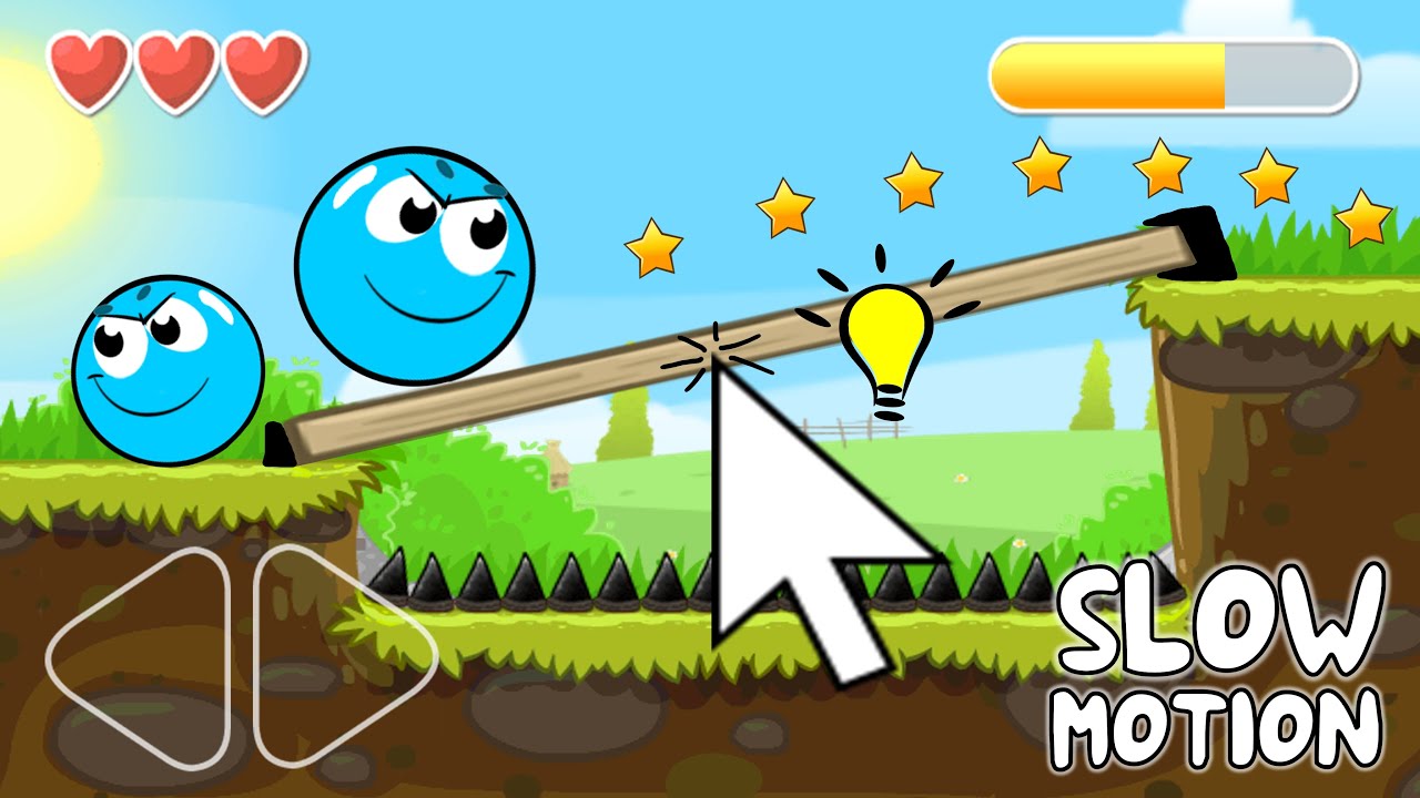 Funny Blue Ball Adventure - All Levels - Slow Motion - One Lives ...