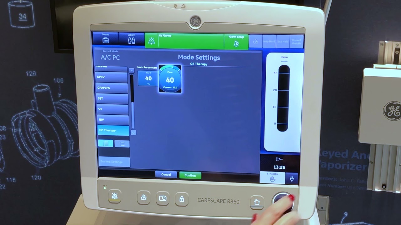 CARESCAPE R860 Ventilator: Starting High Flow O2 Therapy after System ...