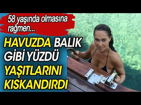 58 yaşında olmasına rağmen havuzda balık gibi yüzdü yaşıtlarını kıskandırdı