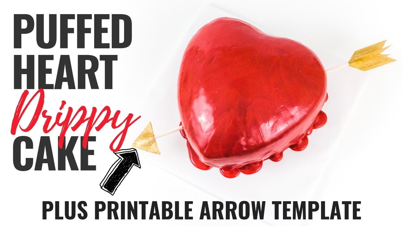 Chocolate Puffed Heart Valentine's Day Drip Cake - YouTube