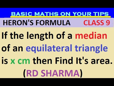 If the length of a median of an equilateral triangle is x cm then Find ...