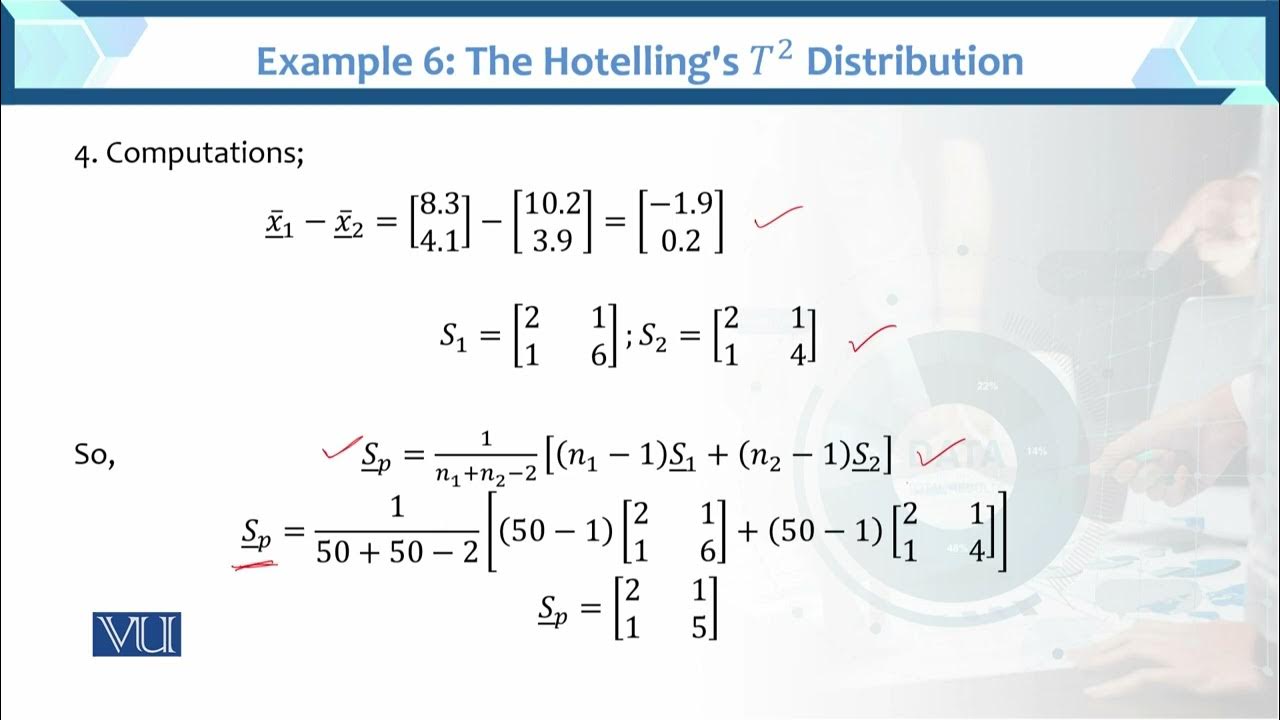 Example 6: The Hotelling's T2 Distribution | Multivariate Analysis | STA633_Topic064 - YouTube