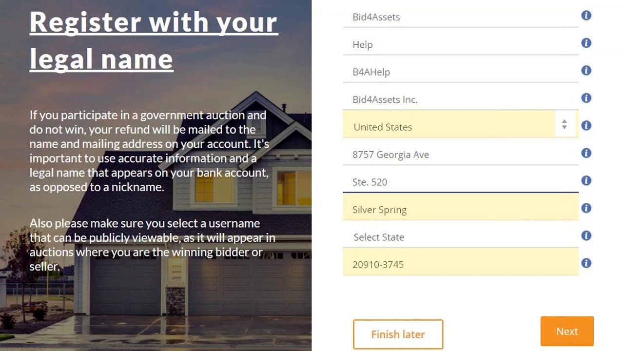 Bid4Assets Video Tutorial: Registration - YouTube