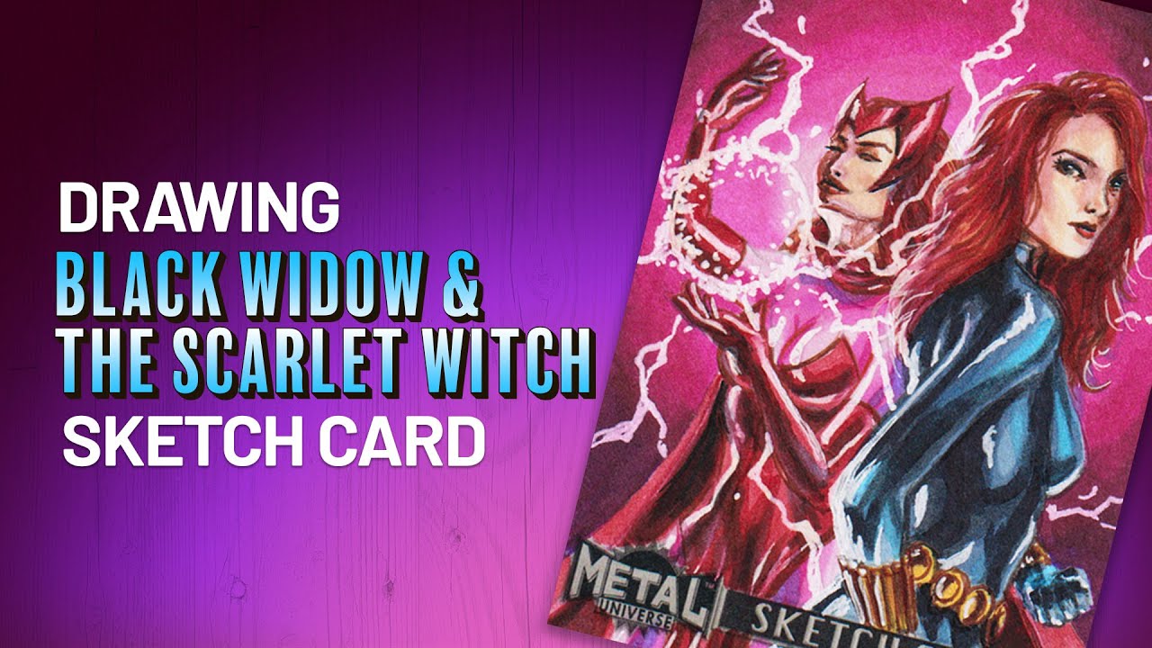 Drawing The Scarlet Witch and The Black Widow - YouTube