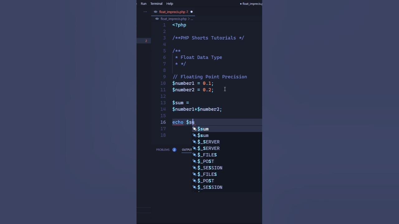 Php Tutorial Floating Point Precision Part 16 Shorts Phptutorial Youtube