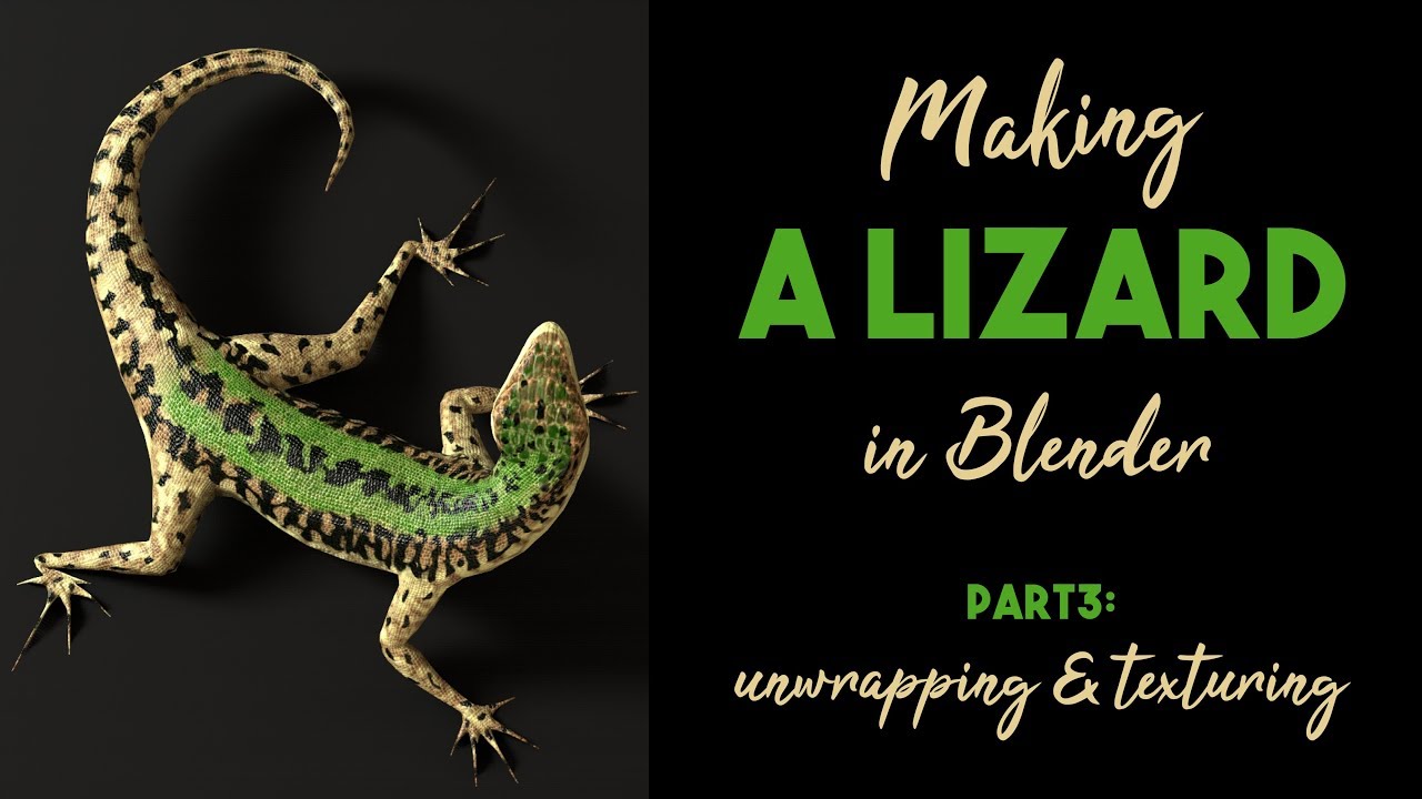 Making a Lizard in Blender - Part3: Uv unwrapping & Texturing ...