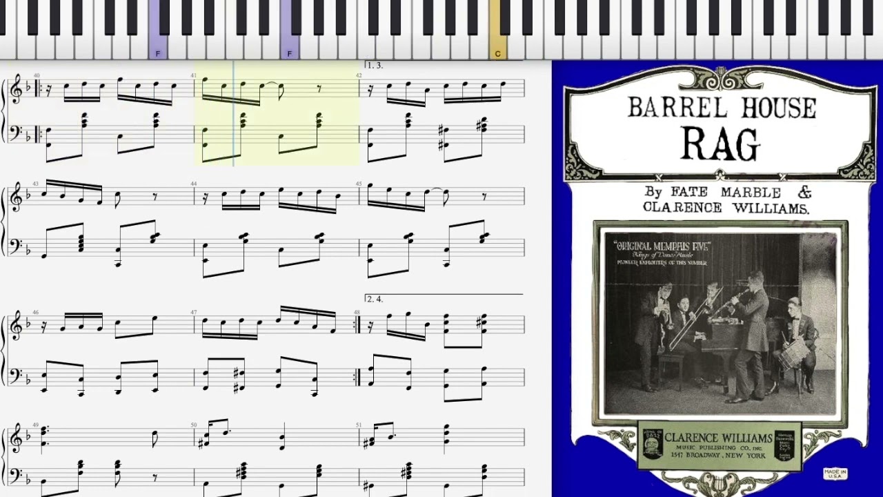 Barrel House Rag by Fate Marable (1916, Ragtime piano) - YouTube