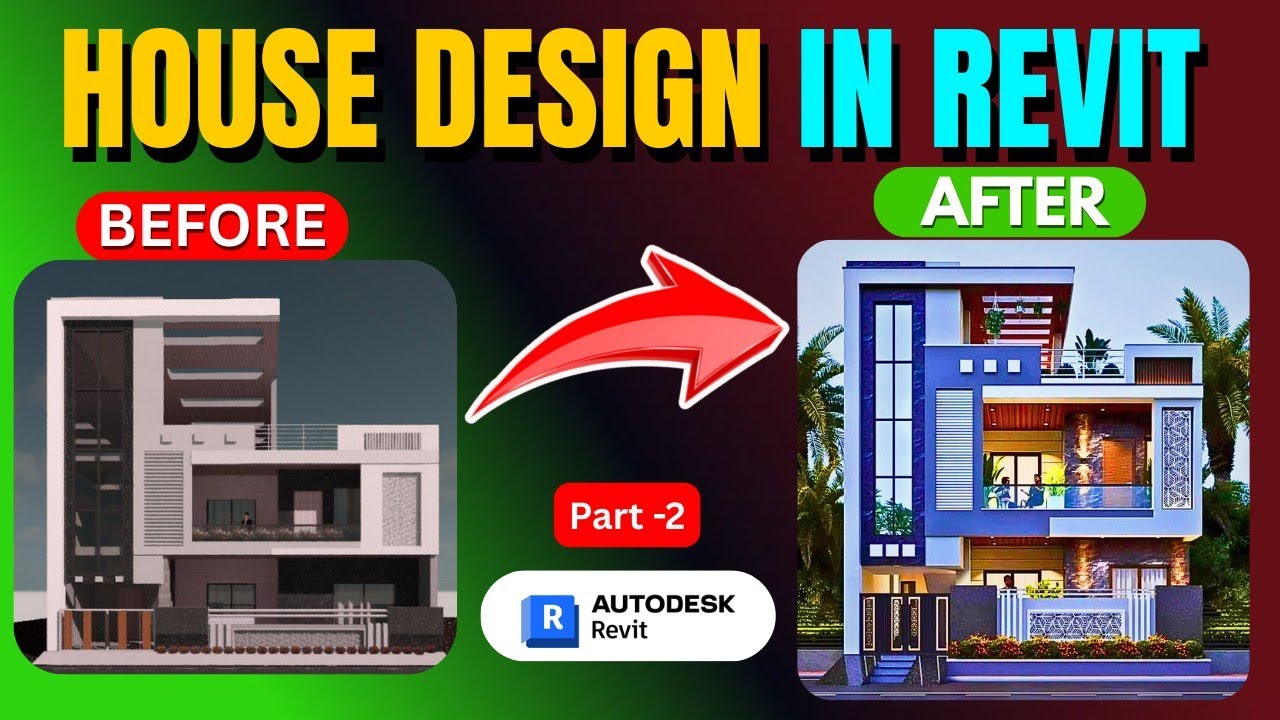 Complete House design In Revit Architecture | Front elevation Design ...