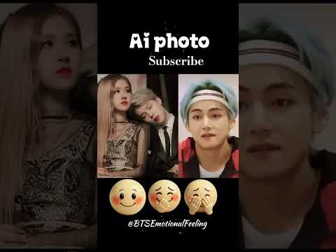 Jimin and Rose ❤️so cute beautiful🥰love😍 Ai photo 😊#jimin#rose#blackpink#BTS#short