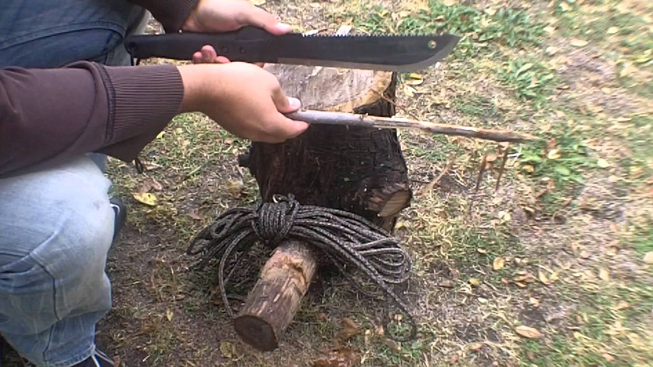 Gerber gator jr machete in action - Bushcraft - YouTube