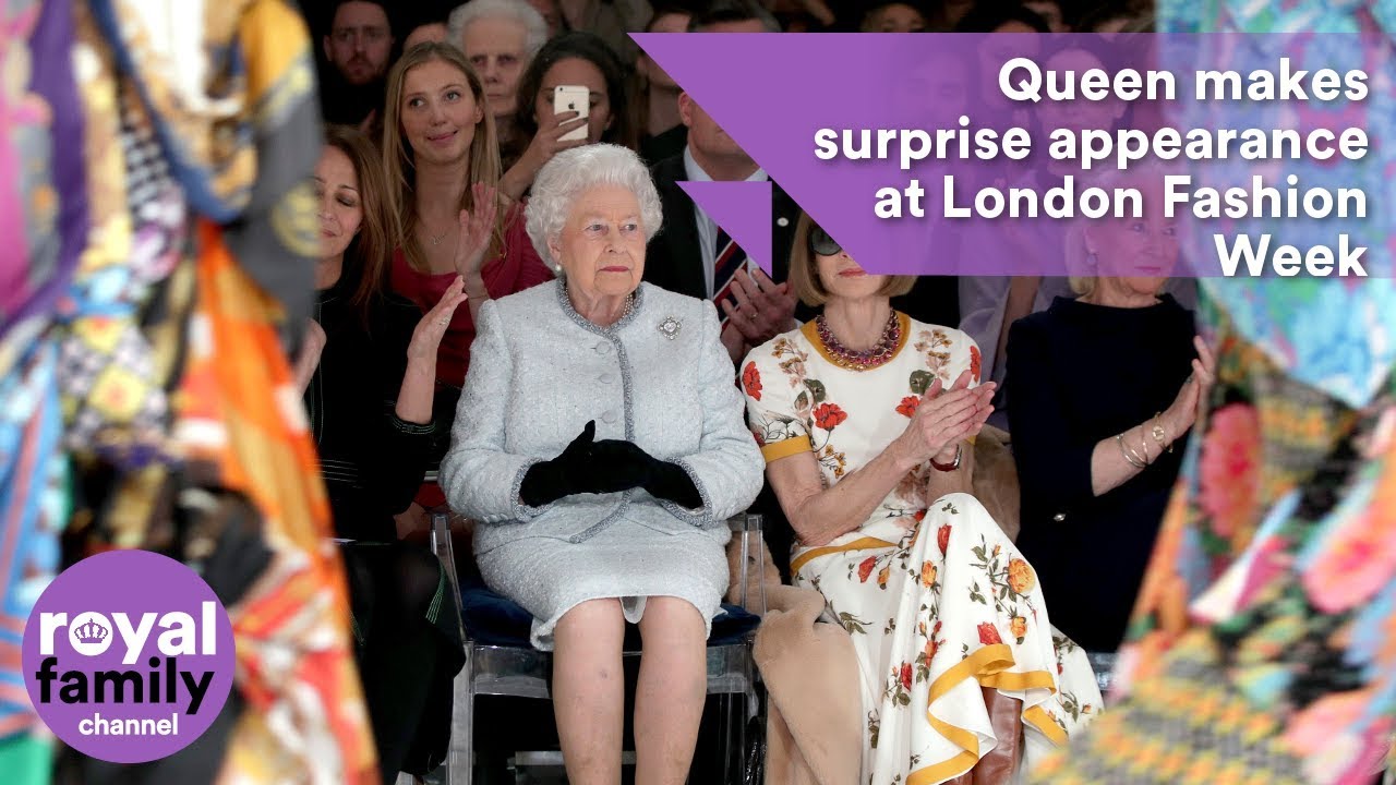 Queen makes surprise appearance at London Fashion Week - YouTube