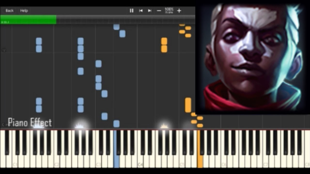 League of Legends - Ekko the Boy who Shattered Time (Piano Tutorial Synthesia) - YouTube
