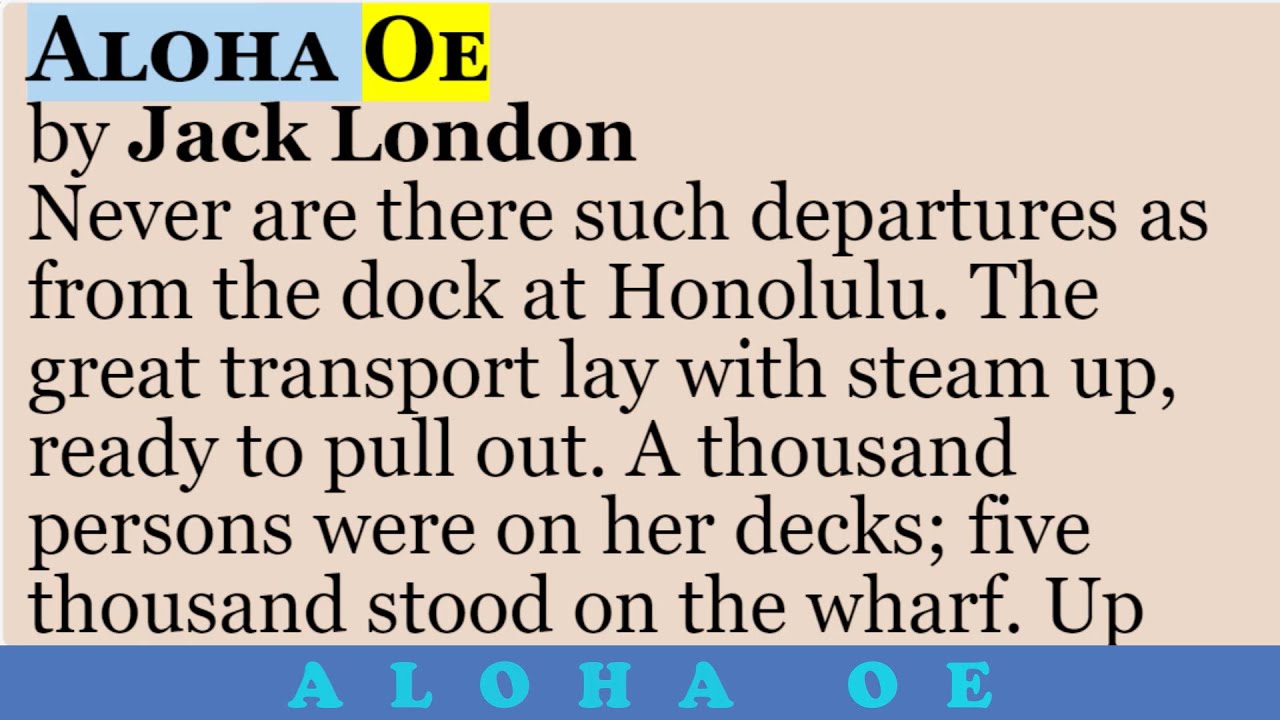 English Short Stories | Aloha Oe by Jack London | Learn English Through ...