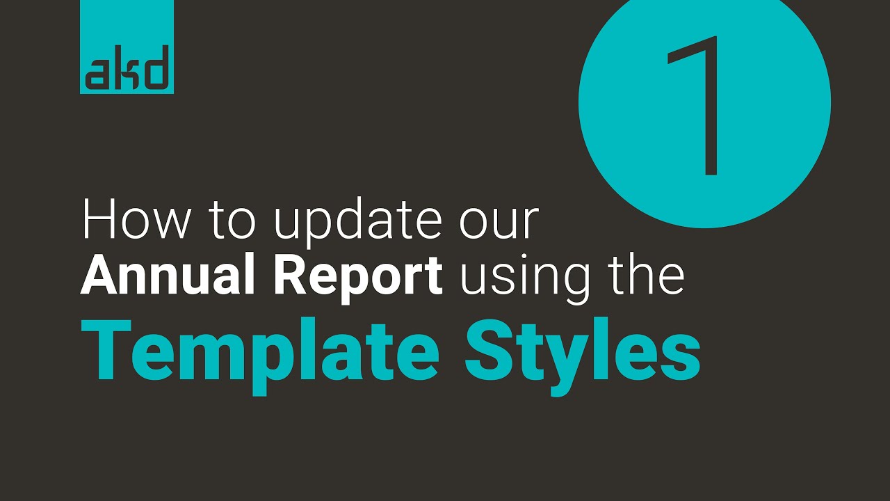 How to update our Annual Report Template Styles - YouTube