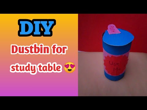 DIY dustbin for study table | Paper craft | Dustbin 😍 - YouTube