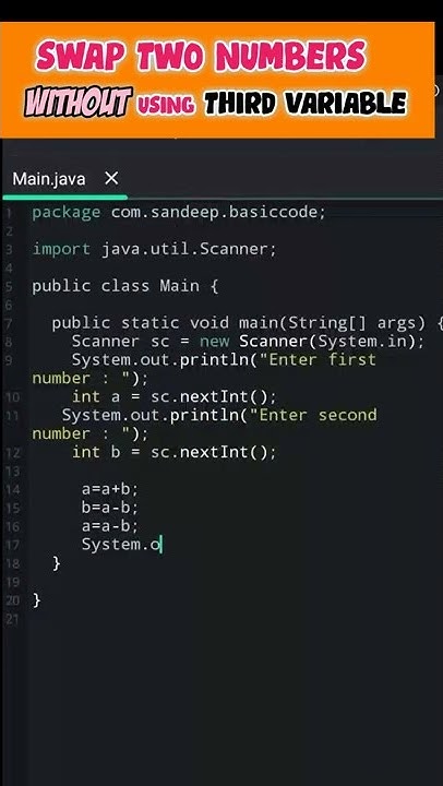 Swap Two Numbers In Java #shorts #basiccode #javaprogramming - YouTube