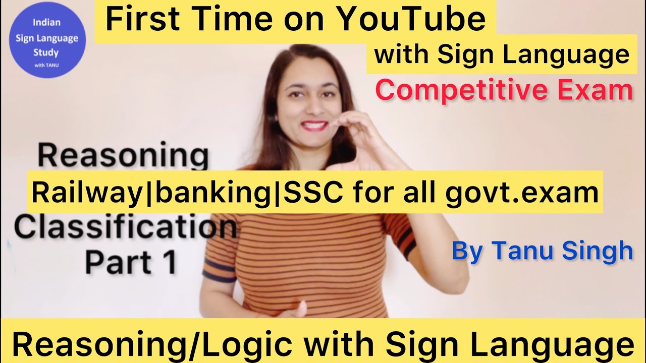 Classification Reasoning part 1-Indian Sign Language Railway|Banking ...