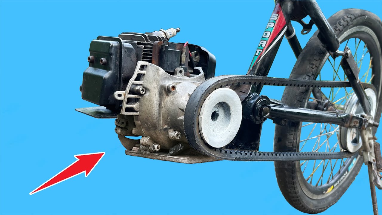 American Mechanic Fits Lawn Mower to Bike! Turns Bike into Monster ...