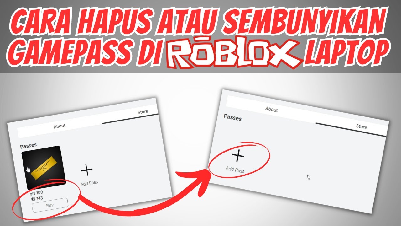 CARA HAPUS ATAU SEMBUNYIKAN GAMEPASS DI ROBLOX LAPTOP - YouTube