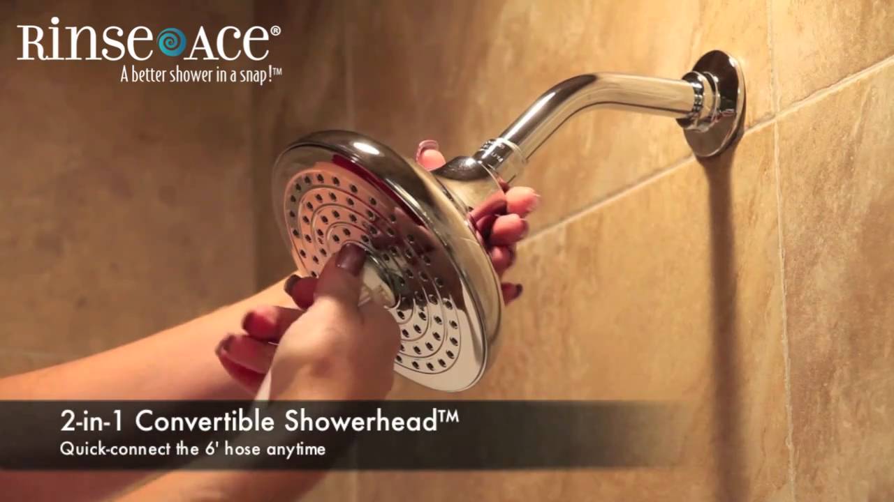 2-in-1 Convertible Showerhead™ by Rinse Ace® Rainfall - YouTube
