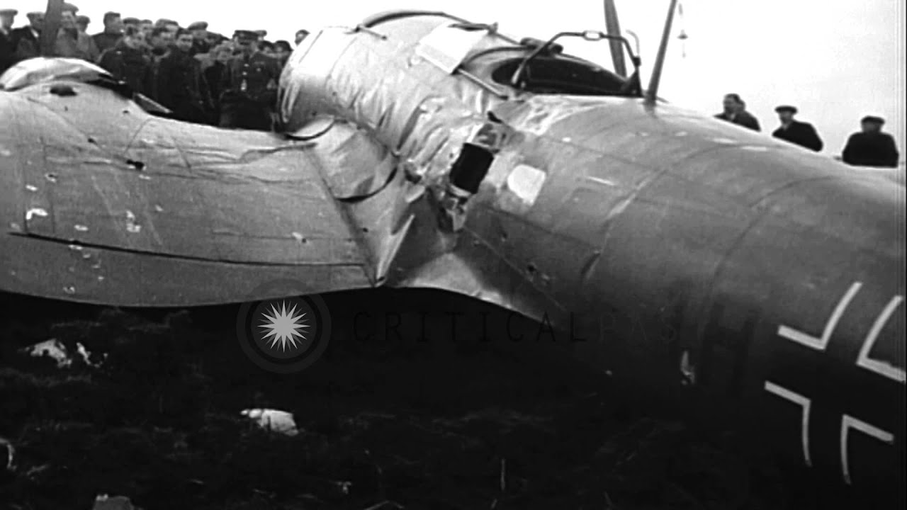 German Heinkel He-111bomber shot down by the British Royal Air Force in ...