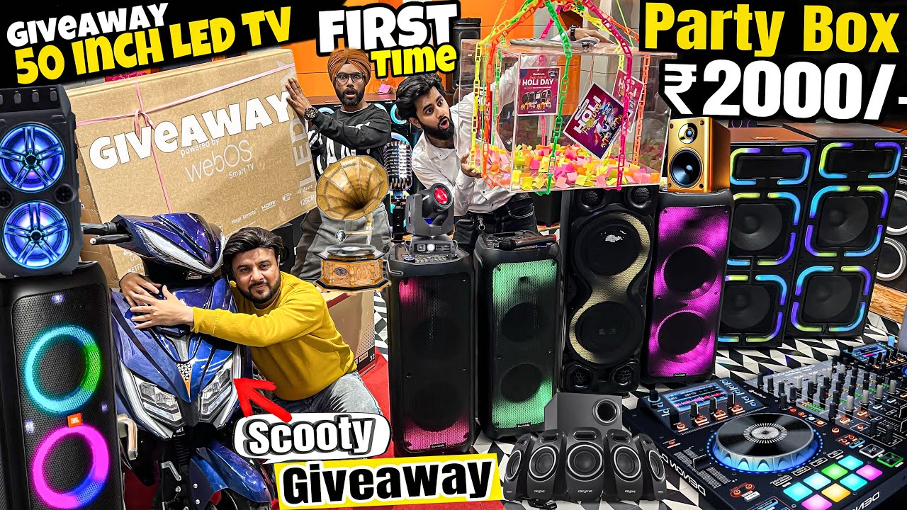 Ultimate Dj Speaker Party Box 2025!.LED Tv Scooty Giveaway🎁)Cheapest ...