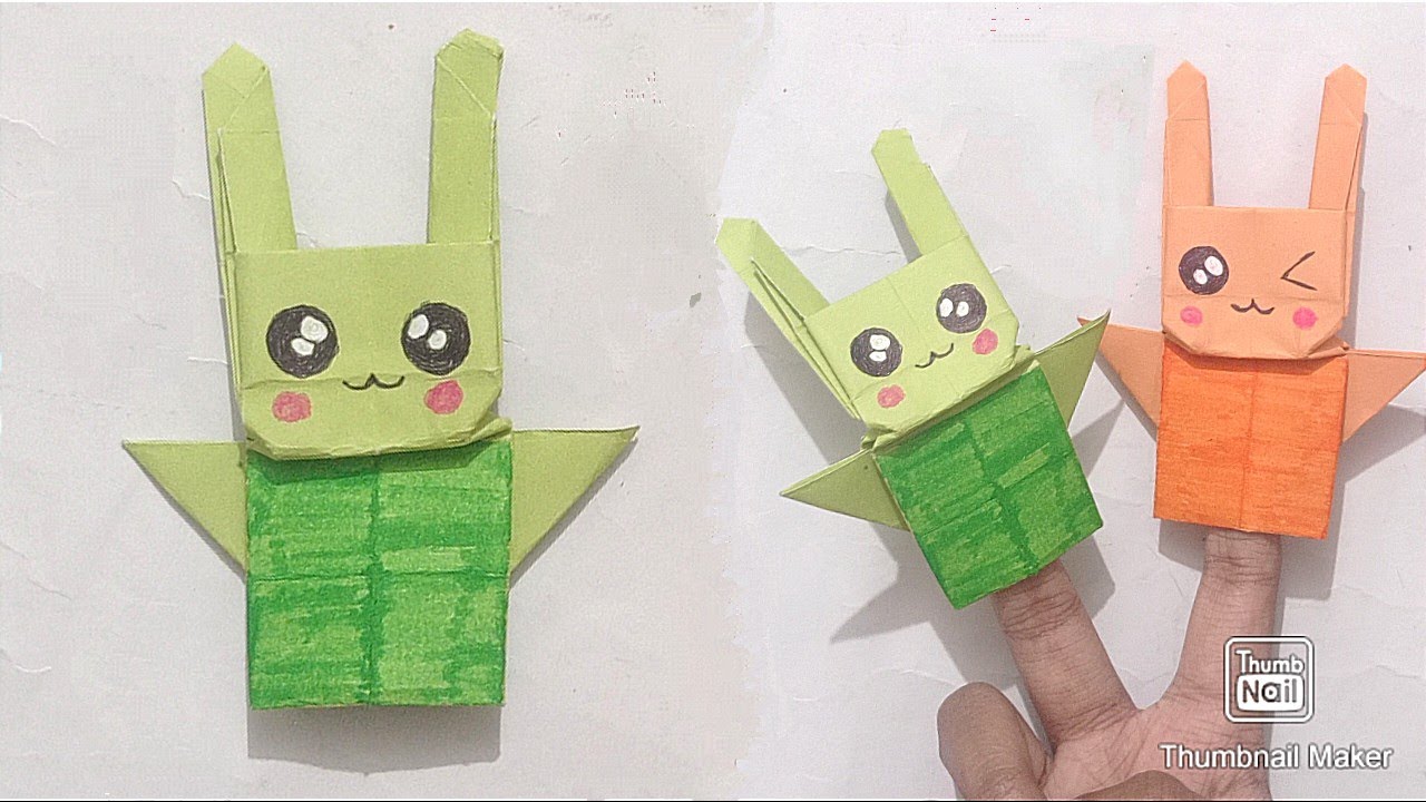 PAPER FINGER PUPPET | origami paper toy | diy easy finger puppet | kids ...