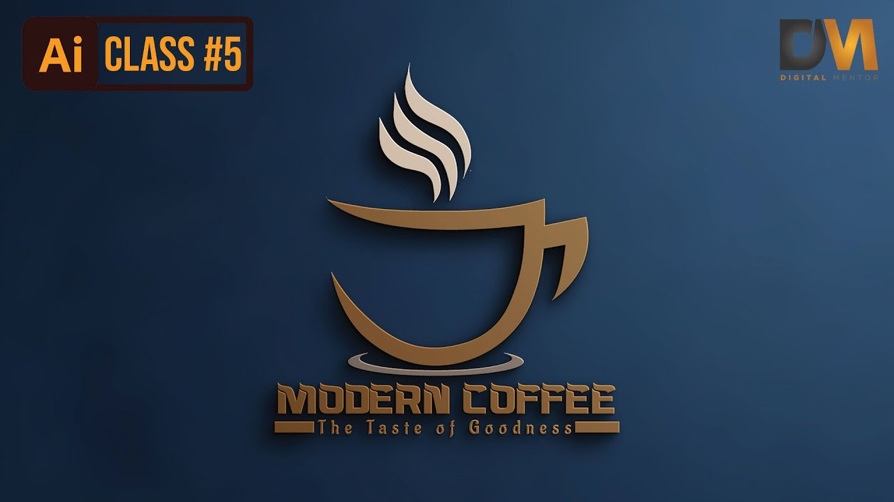 Coffee Logo Design in Illustrator for Beginners Class 5 - YouTube