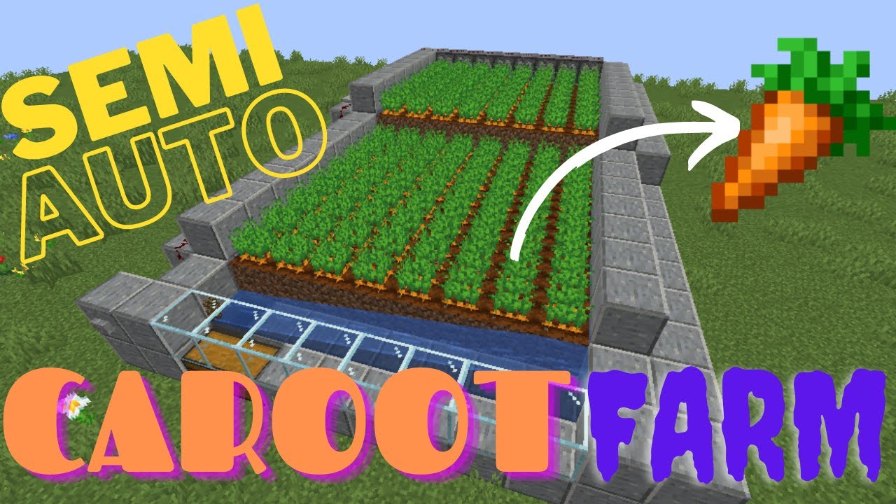 Minecraft 1.18+ EASY Semi-Auto CARROT Farm Tutorial! || Tutorial - YouTube