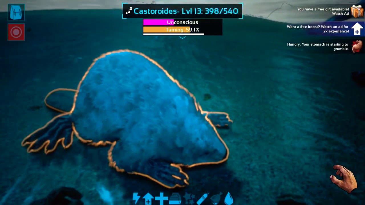 Ark survival evolved mobile (Castoroides Taming) - YouTube