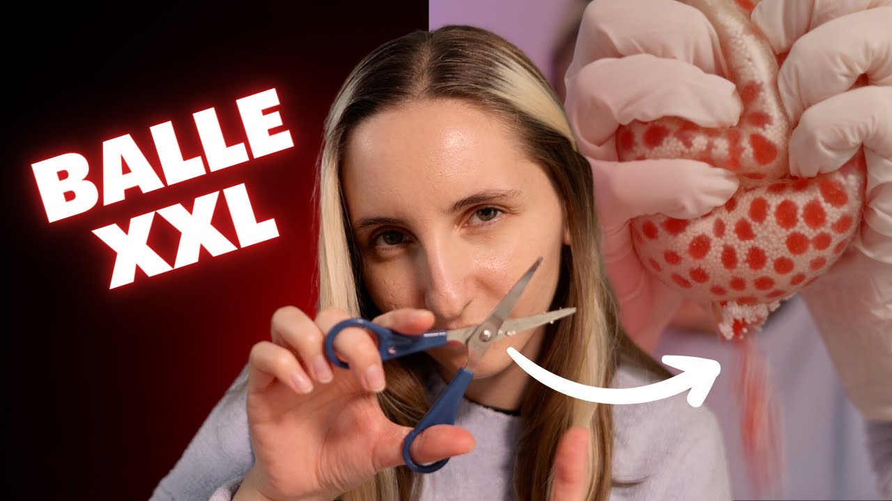 ASMR FR | Je Coupe Une Balle Anti Stress En Deux ️ (Bruits ...