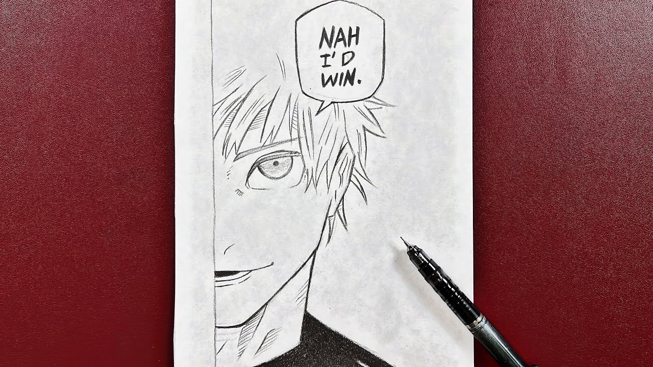 How to draw gojo ( Nah I’d win ) from manga step-by-step - YouTube
