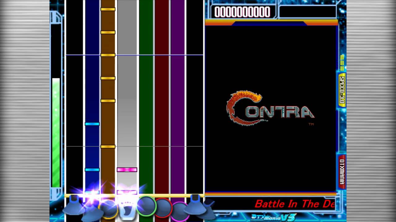 DTXMania Custom (PC): Contra - Level 1 "Battle In The Dense Forest ...
