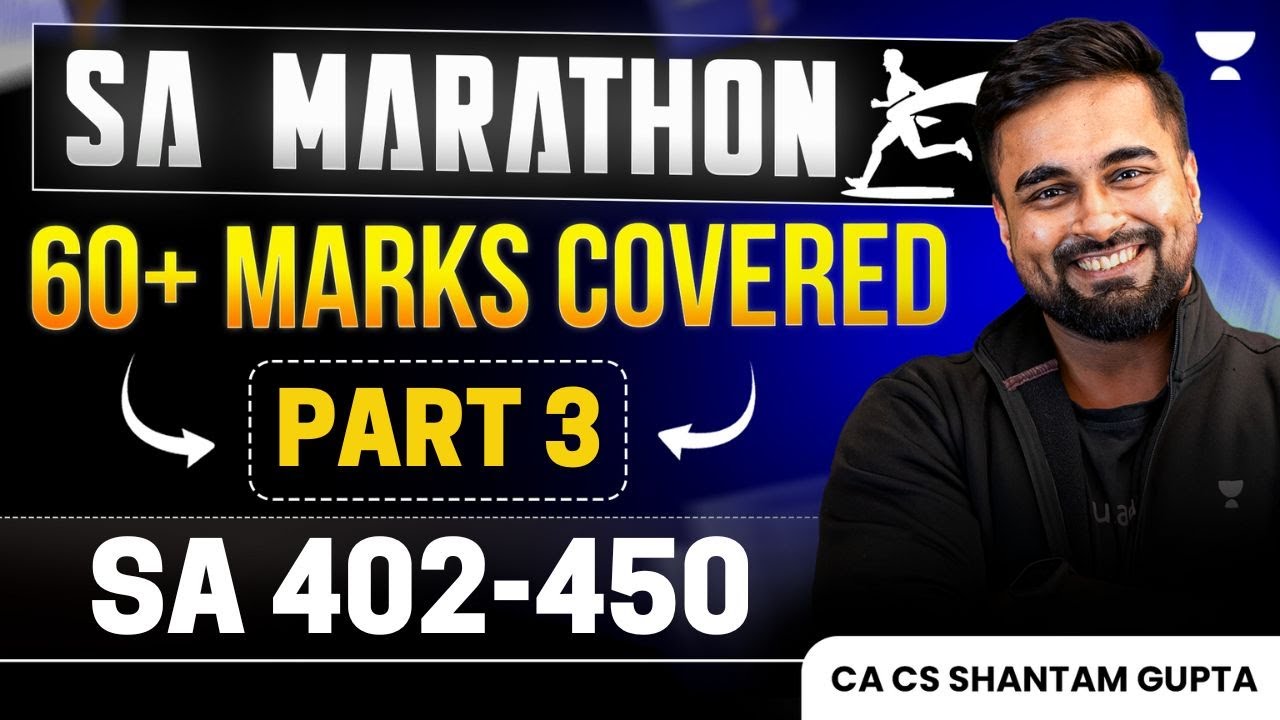 SA Marathon - SA 402 - 450 | Audit | CA Intermediate Jan'25 - YouTube
